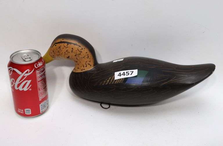 Joey Jobes Black Duck Decoy - Dixon's Auction at Crumpton