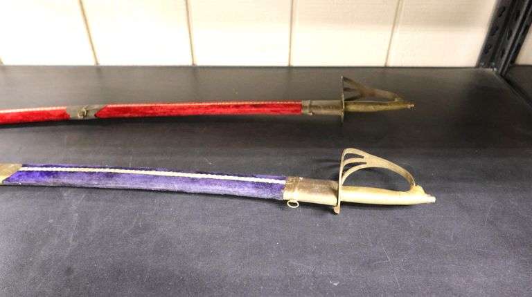 (2) Decorative India Brass Handle Swords - Dixon's Auction at Crumpton