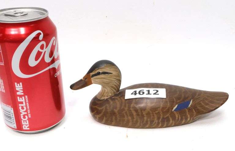 Herb Daisey Jr. Mallard Hen Miniature Duck Decoy - Dixon's Auction at ...