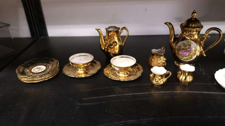 Gilt Decorated Demitasse Tea Set, Teapot, Religious Icon - Dixon's ...