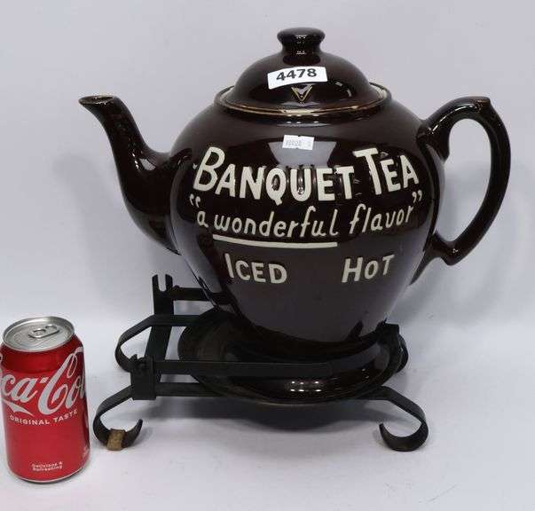Vintage Banquet Tea Display Teapot with Stand - Dixon's Auction at Crumpton