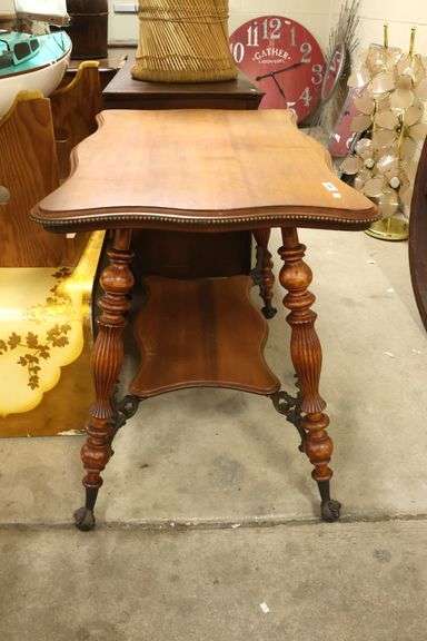 Victorian Mahogany Claw Foot Library Table - Dixon's Auction at Crumpton