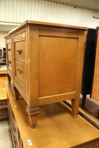 Basic-Witz MCM Directoire Style Walnut Nightstands, Minor Wear - Dixon ...