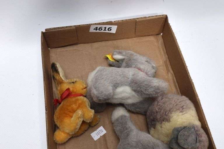 (4) Vintage Steiff Stuffed Animals - Dixon's Auction at Crumpton