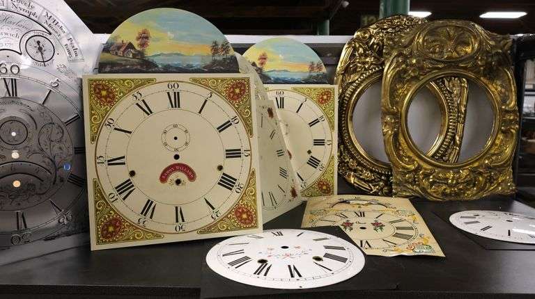 Collection of Clock Faces, Antique Brass Clock Surrounds - Dixon's ...