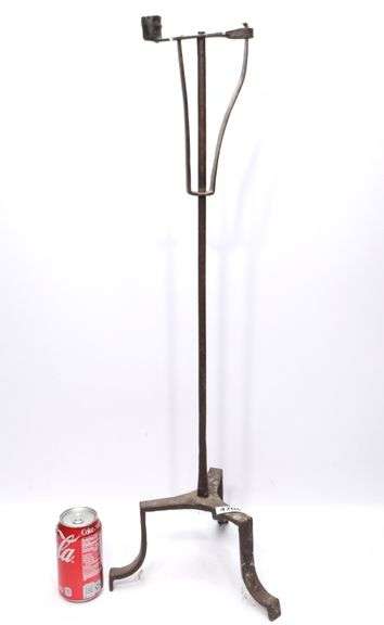 Primitive Wrought Iron Adjustable Candle Holder - Dixon's Auction at ...