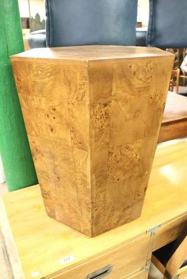 MCM Style Burlwood Cocktail Table, Chips and Wear - Dixon's Auction at ...