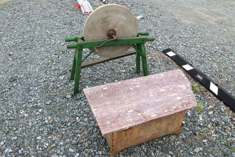 *NO STORAGE* Grinding Stone, Marble Slab, Trunk. - Dixon's Auction at ...
