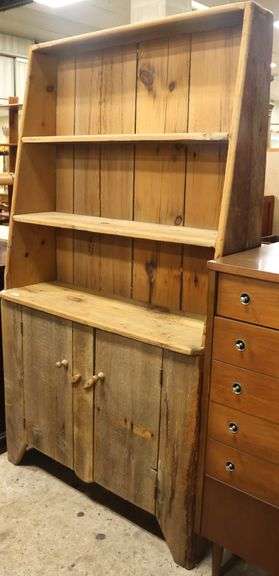 Modern Farmhouse Pine Canted Cupboard - Dixon's Auction at Crumpton