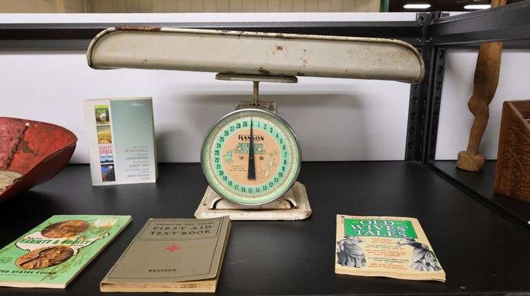 Vintage Baby Scale, Market Scale & Books on First Aid, Coins & Wives ...