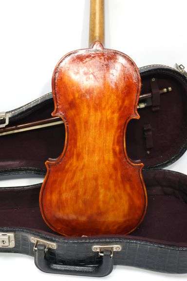 Antique Violin with Bow & Case, Label Reads Made By Carl Callmer Feb 15 ...