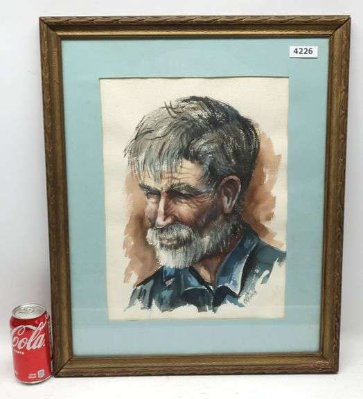 Clyde Roberts "Mountain Man" Watercolor Portrait - Dixon's Auction at ...