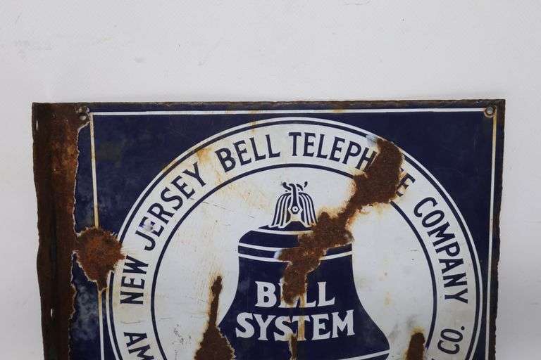 Antique Bell System Porcelain Flange Sign - Dixon's Auction at Crumpton