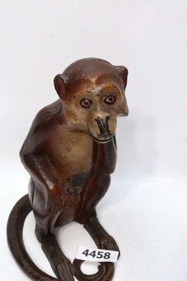 Antique Cast Iron Monkey Doorstop - Dixon's Auction at Crumpton