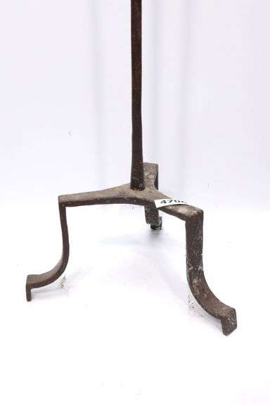 Primitive Wrought Iron Adjustable Candle Holder - Dixon's Auction at ...