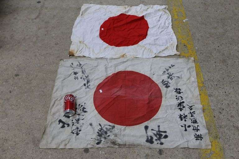 (2) Vintage Japanese Military Flags - Dixon's Auction at Crumpton
