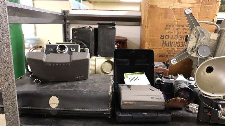 Lot of Vintage Film Cameras, Slide Projector, Polaroids - Dixon's ...