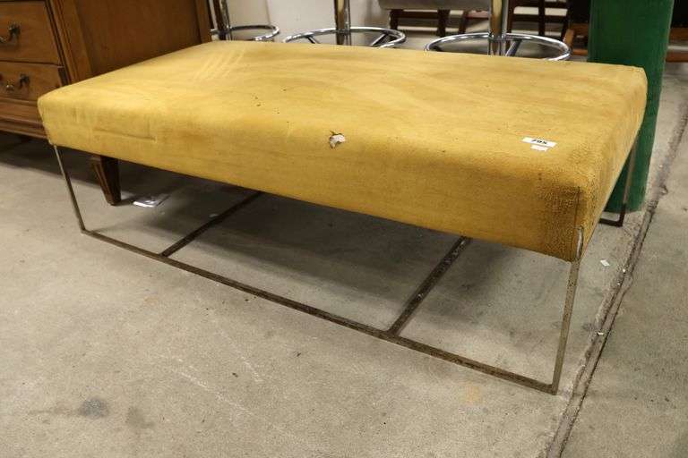 MCM Chrome Upholstered Bench, As-Is - Dixon's Auction at Crumpton