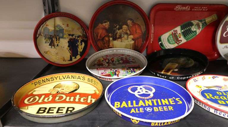 Lot of Vintage Beer Advertising Bar Trays - Dixon's Auction at Crumpton