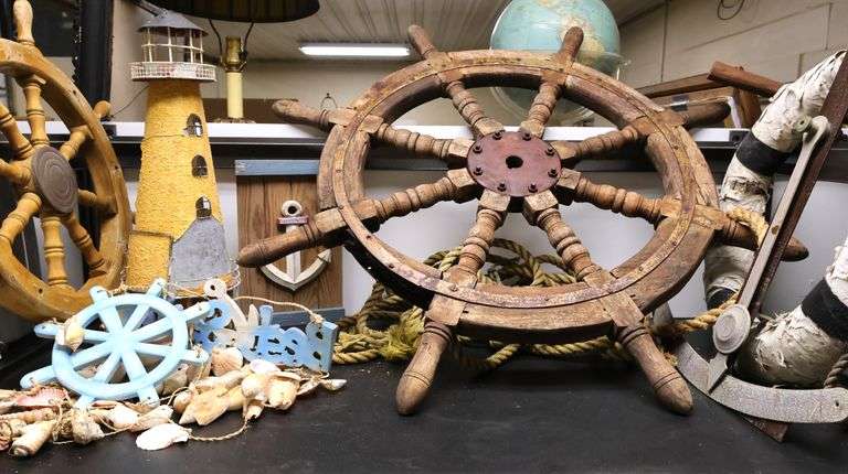 Nautical Decor Lot, Ships Wheels, Life Rings, Seashells - Dixon's ...