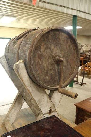 Antique Primitive Butter Churn on Stand - Dixon's Auction at Crumpton