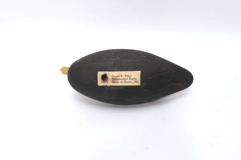 David B. Price Miniature Black Duck Decoy - Dixon's Auction at Crumpton