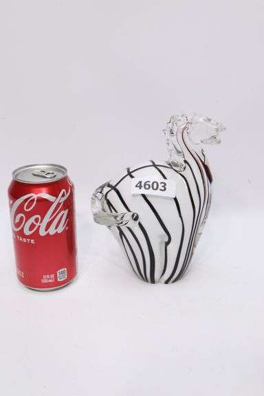 Art Glass Zebra Figurine - Dixon's Auction at Crumpton