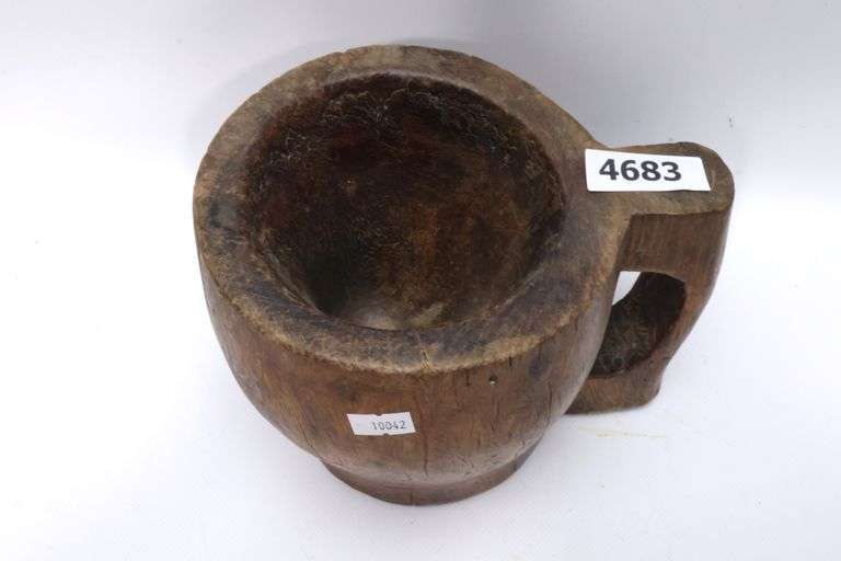 Antique Primitive Carved Wood Cup - Dixon's Auction at Crumpton