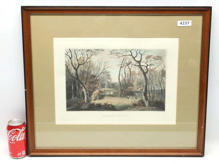 Vintage Hunt Print - Dixon's Auction at Crumpton
