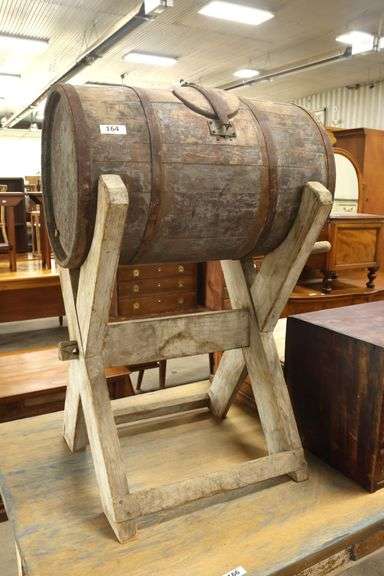 Antique Primitive Butter Churn on Stand - Dixon's Auction at Crumpton