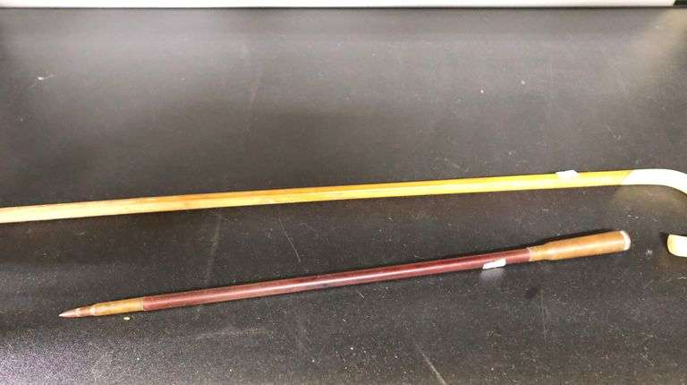 Carved Bone Handle Walking Stick & Military Trench Art Swagger Stick ...