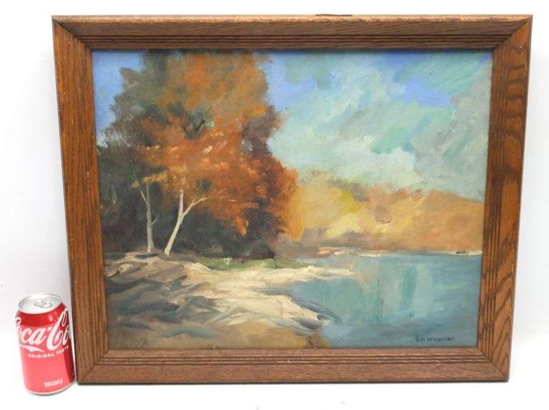 Regionalist Oil Landscape Painting Signed Winquist - Dixon's Auction at ...