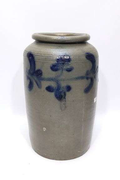 Antique Mid-Atlantic Blue-Decorated Stoneware Jar - Dixon's Auction at ...