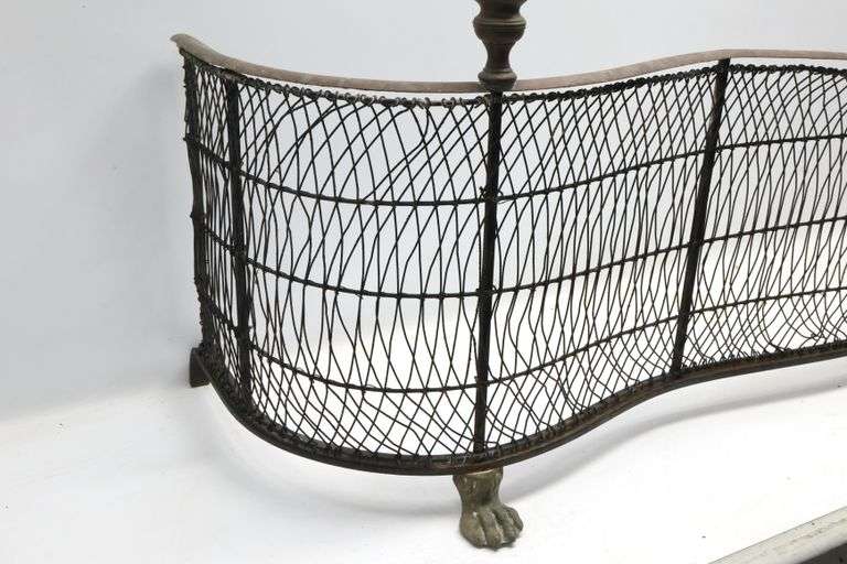 Antique Brass and Wire Fire Fender - Dixon's Auction at Crumpton