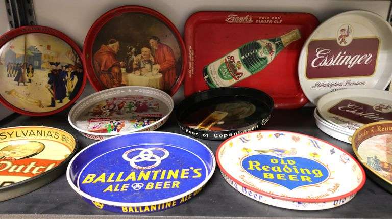 Lot of Vintage Beer Advertising Bar Trays - Dixon's Auction at Crumpton