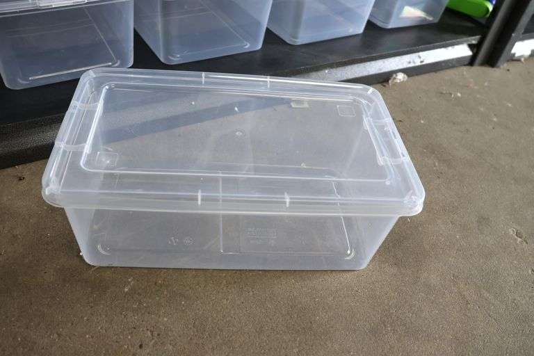Open Box: Lot of 16 Shoe Box Size Plastic Totes with Lids, [As-Is, Item ...