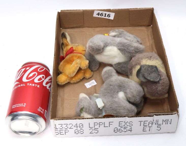 (4) Vintage Steiff Stuffed Animals - Dixon's Auction at Crumpton