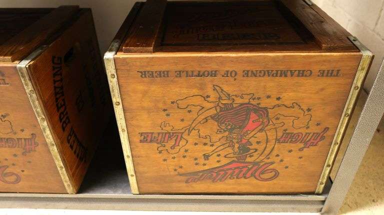 (2) Vintage Miller High Life Wooden Advertising Crates - Dixon's ...