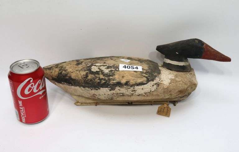 Spud Phillips Hoopers Island, MD Merganser Duck Decoy - Dixon's Auction ...