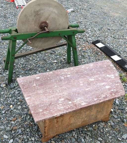 *NO STORAGE* Grinding Stone, Marble Slab, Trunk. - Dixon's Auction at ...