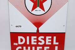 Texaco Diesel Chief L Porcelain Sign - Dixon's Auction at Crumpton