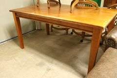 Vintage Maple Library Table, Wear - Dixon's Auction at Crumpton