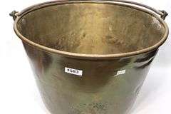 Large Antique Hiram W. Hayden Brass Bucket - Dixon's Auction at Crumpton