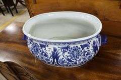Blue and White Porcelain Foot Bath - Dixon's Auction at Crumpton