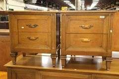 Basic-Witz MCM Directoire Style Walnut Nightstands, Minor Wear - Dixon ...
