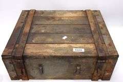 Primitive Iron Banded Strong Box - Dixon's Auction at Crumpton