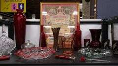 Lot of Ruby Red Glassware, Vintage Bird Glasses, Carnival Glass Vase, Kitchen Tools - Dixon's ...