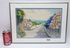 Mary Zuill Watercolor Painting - Dixon's Auction at Crumpton