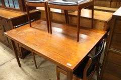 Danish MCM Teak Extension Table and Four Chairs, Finish Wear - Dixon's ...