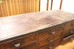 Antique Golden Oak Table-Top Case of Nine Drawers, Veneer Losses ...